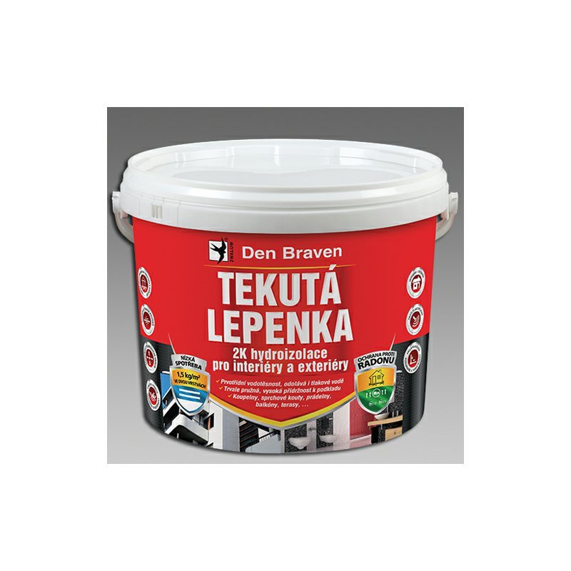 Den Braven Tekutá lepenka 2K 7kg, dvojzložková hydroizolácia pre interiéry a exteriéry | Majstrik.sk